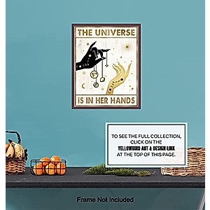 Boho-chic Witchy Wall Art & Decor - Celestial Boho Wall Decor - Pagan Wall Decor - Hippie Room Decor - Wicca Witch Witchcraft Poster print - Wiccan Altar Supplies - Black magic Home Decor UNFRAMED