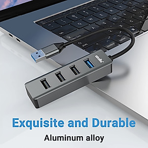 USB 3.0 Hub, atolla Aluminum 4-in-1 USB Splitter with 1 USB 3.0 Port and 3 USB 2.0 Ports for Windows 10, 8, 7, Vista, XP, Mac OS X, Linux and More