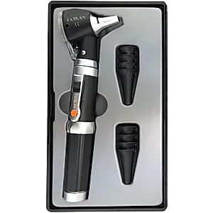 TAXXAN LED Pocket Fiber Optic Otoscope Set ENT Diagnostic KIT with Adult, Child, Infant Specula Tips