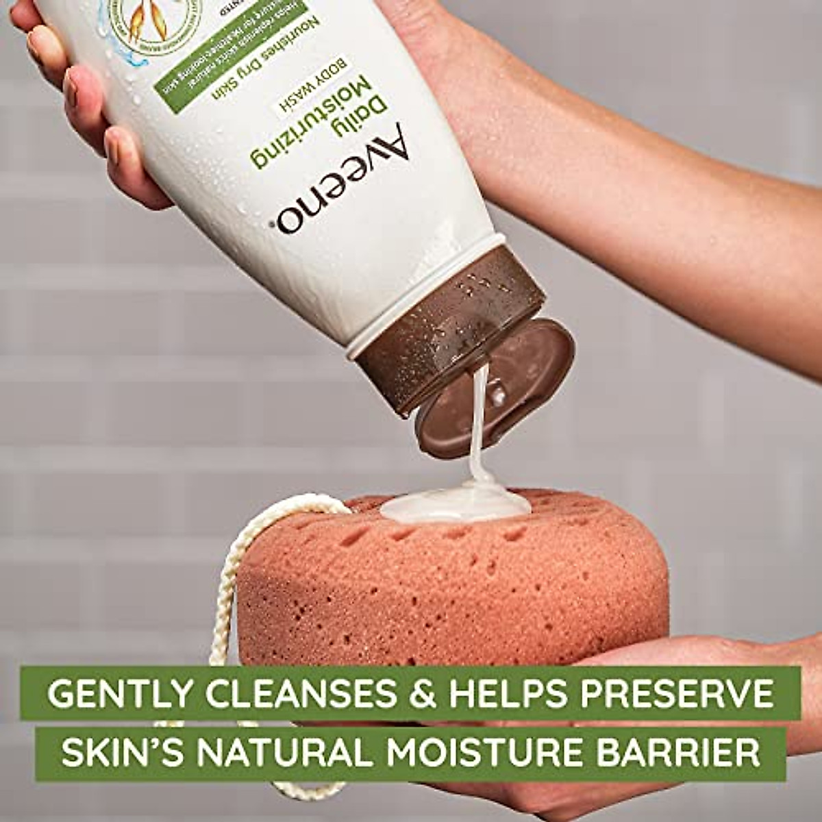 Aveeno Daily Moisturizing Body Wash for Dry, Sensitive Skin, Oat Body Wash Nourishes Dry Skin With Moisture, Soothing Prebiotic Oat & Rich Emollients, Light Fragrance, Twin Pack, 18 Fl. Oz