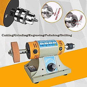 Rebrisbol Jewelry Buffer Polisher Bench Buffer Polisher with Accessories Multi-Function Electric Lathe Grinder for DIY Jewelry, Wood, Dental, Amber, Metal, Jade