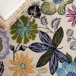 SAFAVIEH Four Seasons Collection 8' x 10' Ivory/Multi FRS472D Hand-Hooked Floral Area Rug