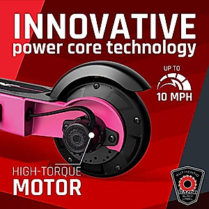 Razor Black Label E90 Electric Scooter for Kids Age 8 and Up, Power Core High-Torque Hub Motor, Up to 10 mph, All-Steel Frame