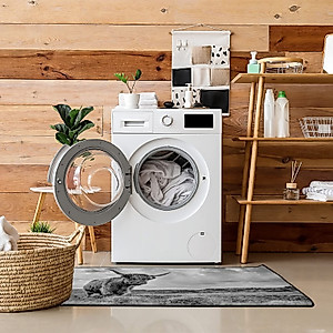 MoBlinko Highland Cow Kitchen Rugs Scotland Cattle Non Skid Bath Mat 39x 20 Inch Washable Standing Floor Mat Runner Carpet for Bathroom Home Office Farmhouse Laundry