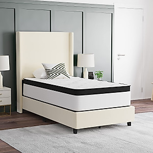 EMMA + OLIVER Astor 12" Hybrid Mattress in a Box - Twin - Pocket Spring Core - CertiPUR-US Certified High Density Foam - Knit Fabric Top - Extra Firm Support