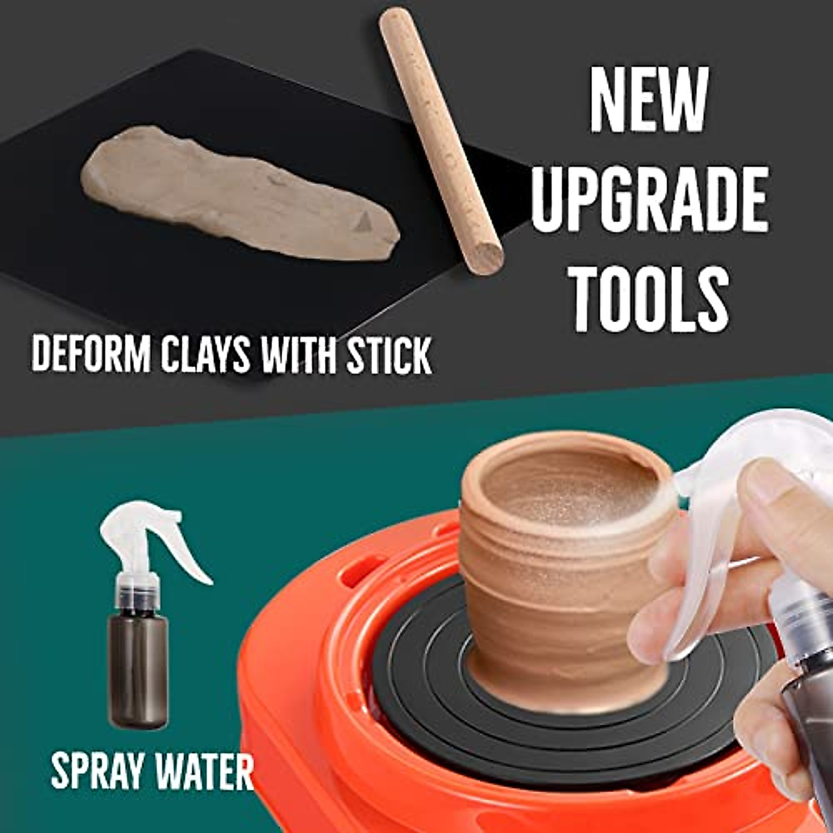 Innorock Pottery Wheel for Kid - Spin and Sculpt Pottery Wheel Toys & Arts and Crafts for Kids Ages 8-12 Girls Boys with Pottery Tools & Art Set, Complete Pottery Kit for Kids Ages 8 9 10 11 12