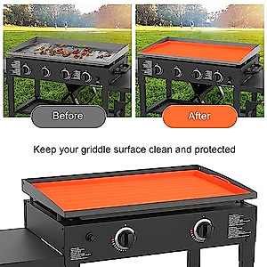 Slitunk Griddle Mat for Blackstone Grill - 36 Inch Food Grade Silicone Mat Protective Griddle Cover for Blackstone - Protect Griddle from Rodents, Insects, Heavy Duty Cooking Protective Cover (ORANGE)