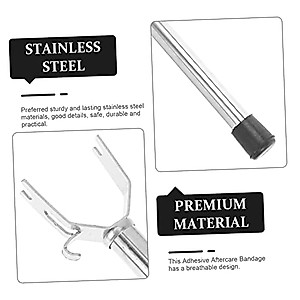 clothes rail closet pole mahl stick laundry grabber tight reach shepard hook stick clothes reaching clothesline prop hooks closet reacher pole clothing Stainless steel fork