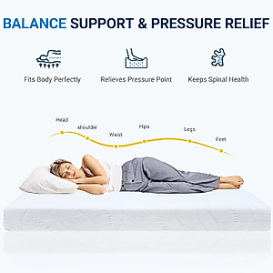 Irvine Home Collection Full Size 8-Inch, Cooling Gel Memory Foam Mattress, Medium Firm Feel, Breathable, Cool Sleep and Pressure Relief, CertiPUR-US Certified, Temperature Balanced