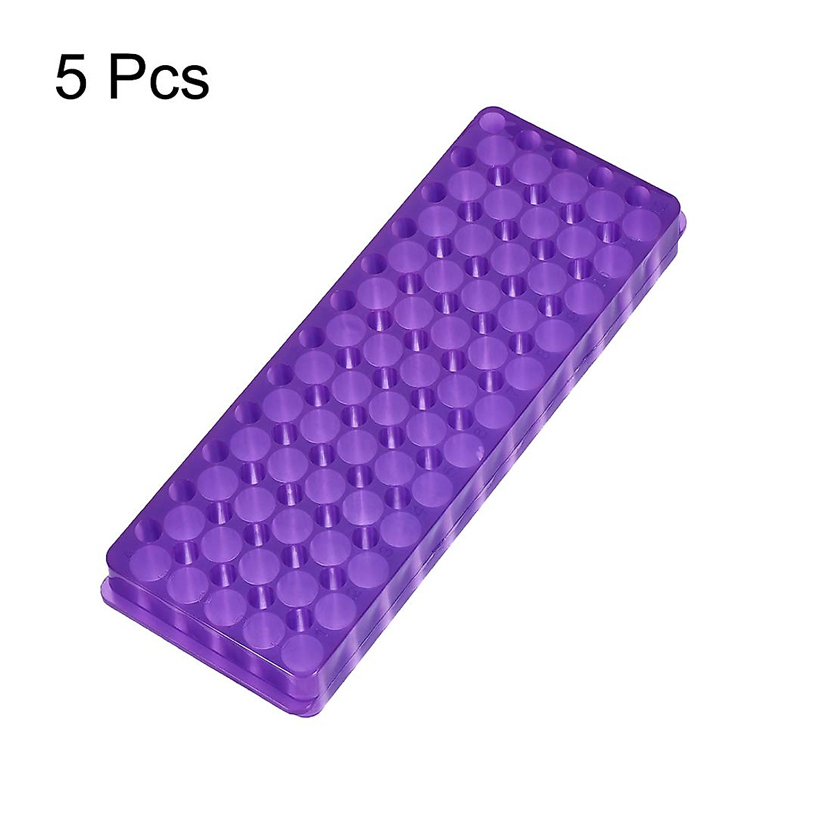 uxcell Polypropylene Test Tube Rack Double Panel 60 Hole for 0.5ml/1.5ml/2ml Centrifuge Tube Freezing Tube Holder Purple 5Pcs
