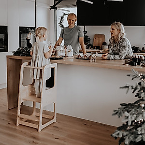 Montessori Observation Tower, Montessori Tower, Kitchen Tower with Chalkboard (Wood/Lacquered)