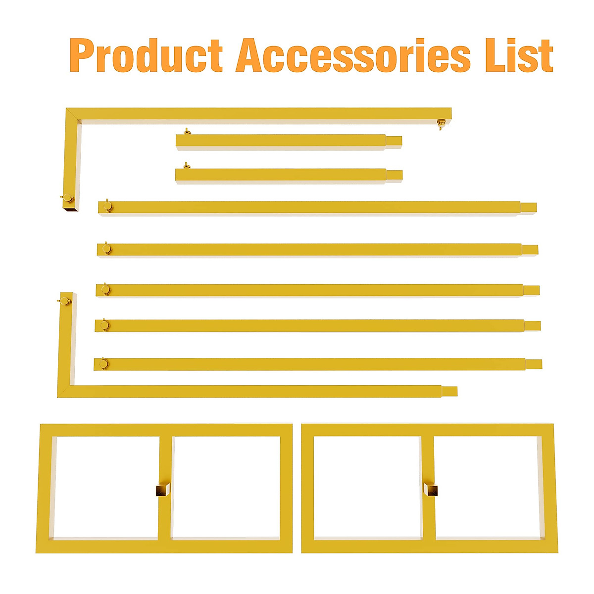Backdrop Stand Heavy Duty 8x8 FT Pipe and Drape Backdrop Kit Gold Adjustable Square Metal Arch Stand Frame for Parties Wedding Photo Booth Background Decoration