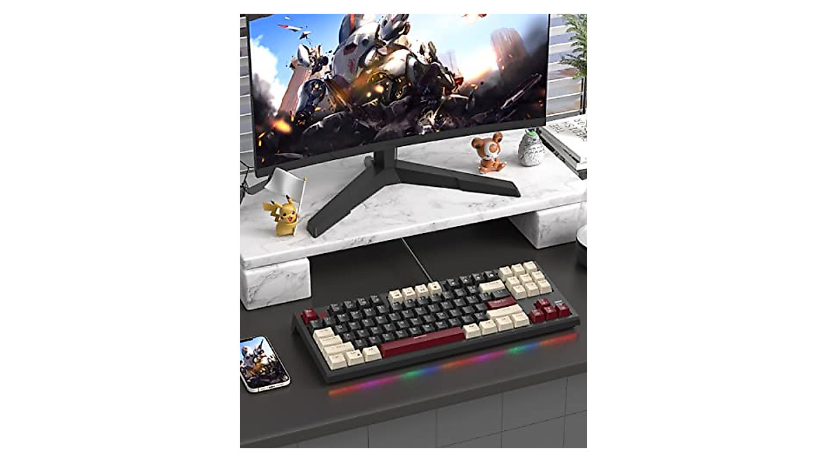 Compact 80% Mechanical Gaming Keyboard with Yellow Switches