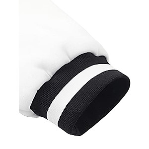 SOLY HUX Men's Varsity Jacket Letter Print Color Block Long Sleeve Baseball Jacket Bomber Coat Black and White M