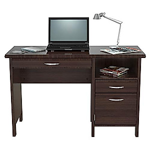 Inval America Softform Desk, Espresso-Wenge/Silver