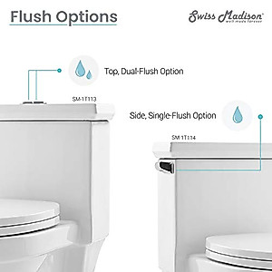 Swiss Madison Well Made Forever SM-1T113 Voltaire One Piece Elongated Toilet Dual Flush 0.8/1.28 GPF, White