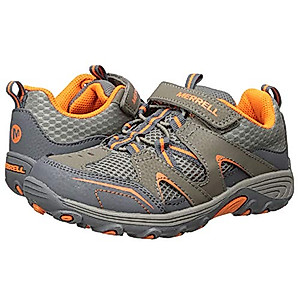 Merrell unisex child Trail Chaser Hiking Sneaker, Gunsmoke/Orange, 4 Big Kid US