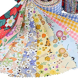 Cotton Bright Rainbow Jelly Roll Fabric 20 Pieces 2.4-inch Strips Quilting Fabric (Floral Print B)
