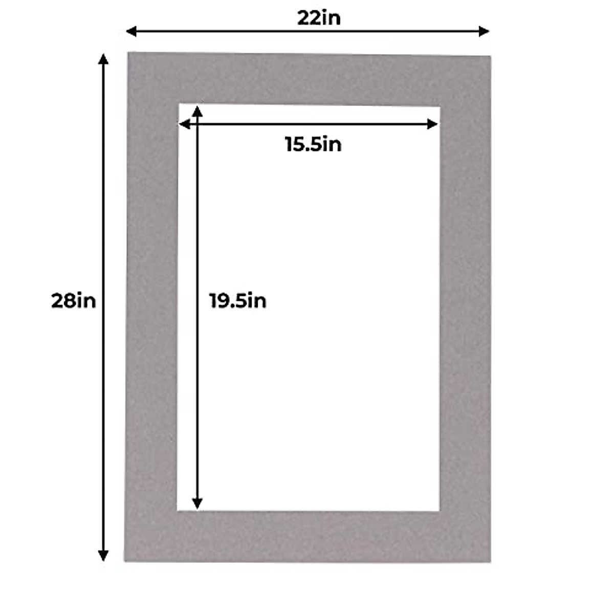 22x28 Mat for 16x20 Photo - Precut Charcoal Picture Matboard for Frames Measuring 22 x 28 Inches - Bevel Cut Matte to Display Art 16 x 20 Inches - Acid Free ONE MAT with Backing Board & Clear Bag