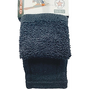 Diamond Star Merino Wool Socks 6 Pairs Thermal Socks Insulated for Cold Weather Winter Socks For Mens & Womens 10-13 (Solid Black)