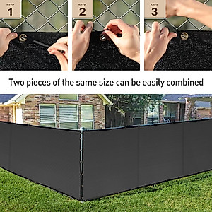 Sunocity Privacy Screen Fence, 3ft x 16ft Heavy Duty 90% Blockage 170 GSM Fencing Mesh Net Cover for Backyard Garden Yard Outdoor Wall 40 Cable Zip Ties Included Grey