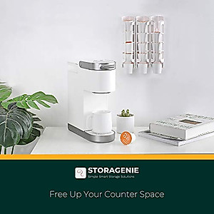 STORAGENIE Coffee Pod Holder for Keurig K-cup, Side Mount K Cup Storage, Coffee Pod Organizer, Perfect for Small Counters (2 Pack| For 10 K-Cups, White)