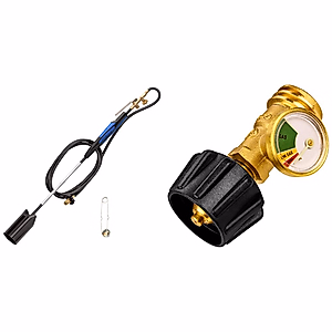 Flame King Propane Torch Kit Heavy Duty Weed Burner, 500,000 BTU, BBQ Gas Grill, RV Camper, Heater Propane Gas Tank Level Indicator