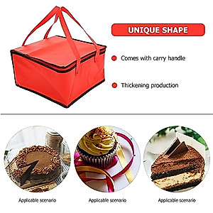 Luxshiny Insulated Food Delivery Bag Catering Food Warmers Bags Insulated Cold Bag Pizza Warming Delivery Bag for Takeaways(Red)