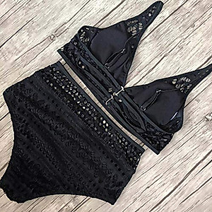 OUDLLY Bikini Sets for Women 2 Piece Strappy Push Up High Waisted Cheeky Reversible Bottom Bikini Set Swimsuits Bathing Suit prime deals of the day today only,sales today,dollar stocking stuffers