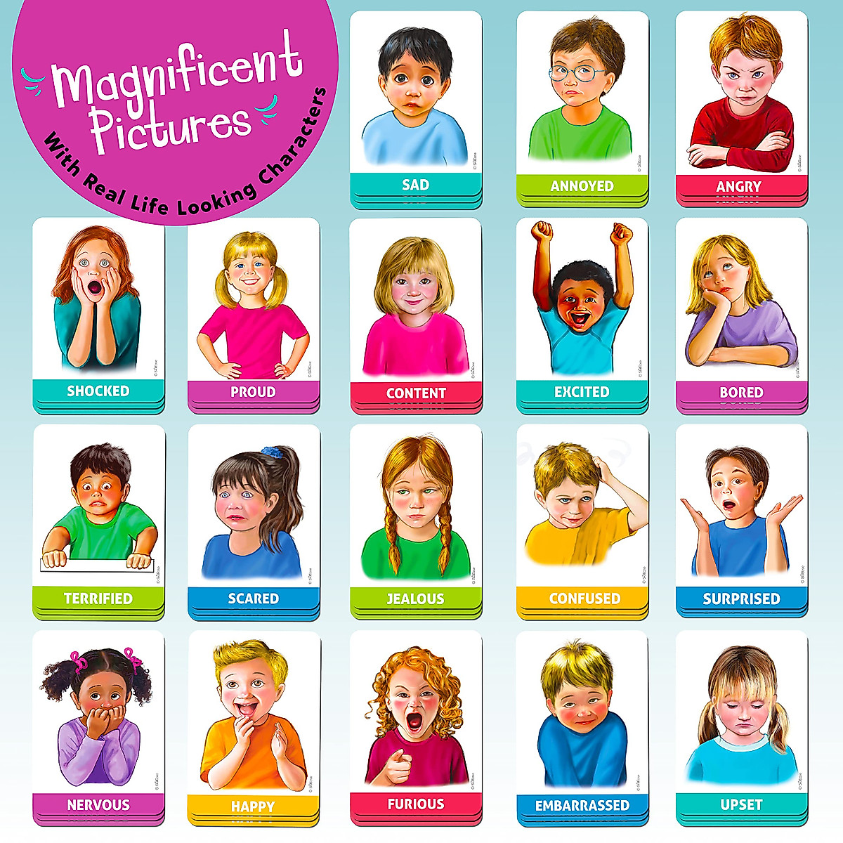 SKILLEASE Bingo Emotions and Feelings Game for Social Skills, Social Emotional Learning Activities, Therapy and Counseling Game for Kids, Speech Therapy Autism Game, Happy or Not Board Game