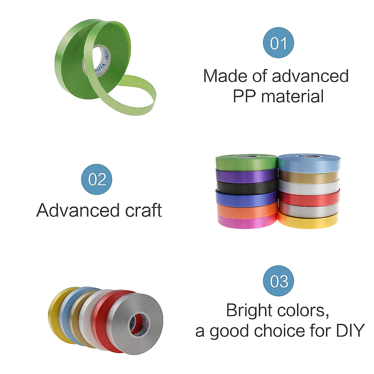 12 Colors Ribbons Ballon Double Face Curling Roll, 30 Yard Trim Embellishments Ribbon for Gift Wrapping Crafts Wedding Birthday DIY Bow Hair Accessories