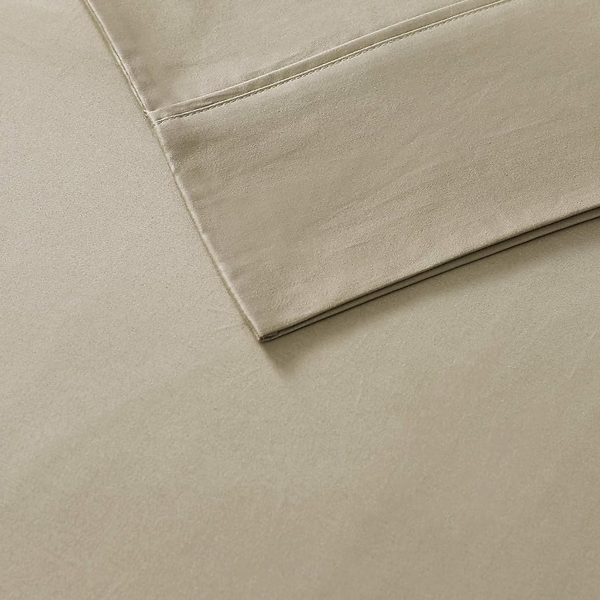 Oakestry 6-Pc 800 Thread Count Luxurious 17" Deep Pocket Wrinkle Free Breathable Cotton Rich Sateen Hotel Bedding Silky Soft Sheet Set, King Size, Khaki