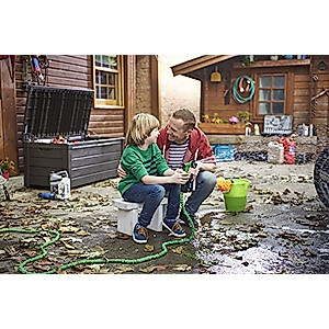 Keter Brightwood 120 Gallon Outdoor Resin Garden Patio Storage Furniture Deck Box