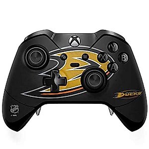 Skinit Decal Gaming Skin Compatible with Xbox One Elite Controller - Officially Licensed NHL Anaheim Ducks Distressed Design