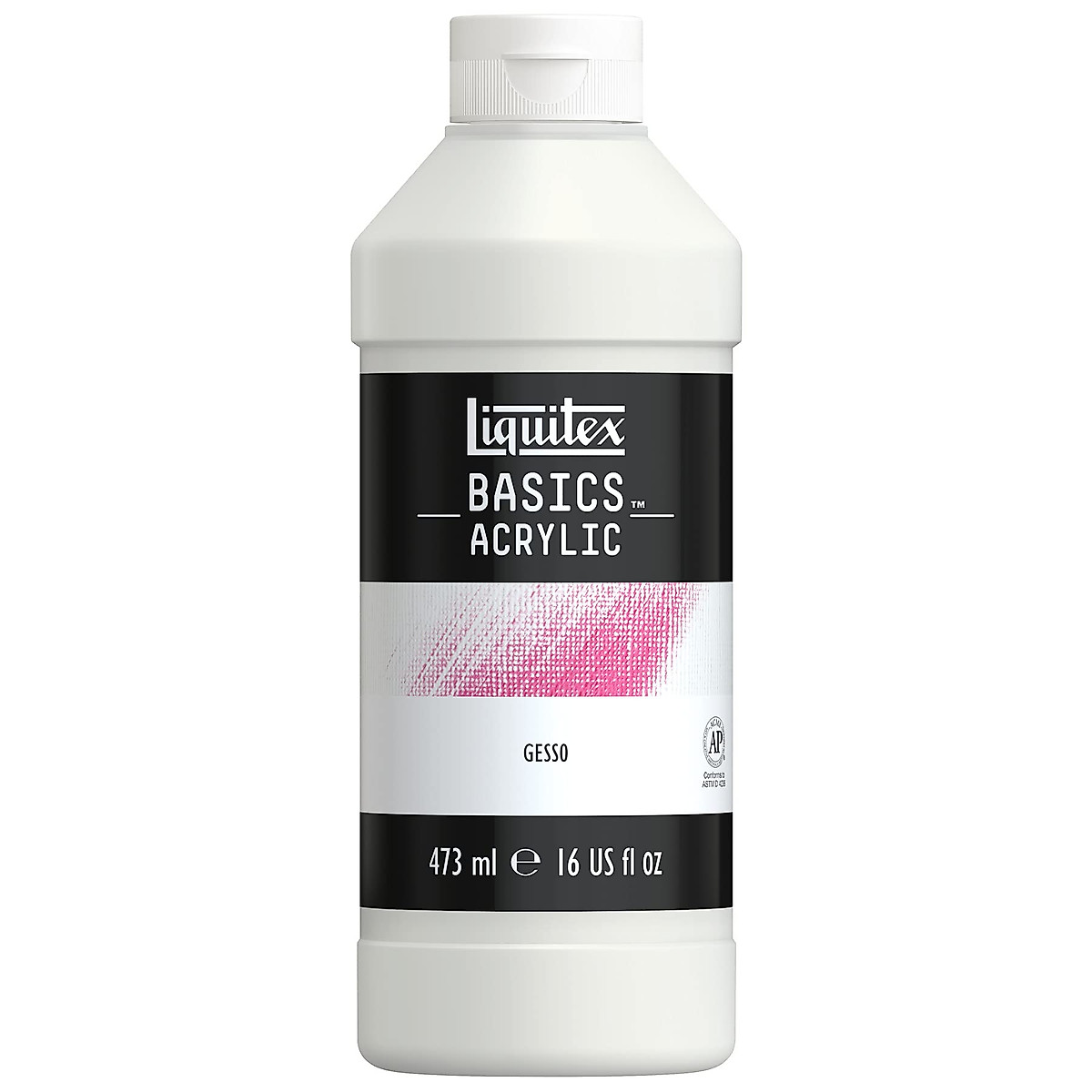 Liquitex BASICS Gesso Surface Prep Medium, 473ml (16-oz) Bottle, White