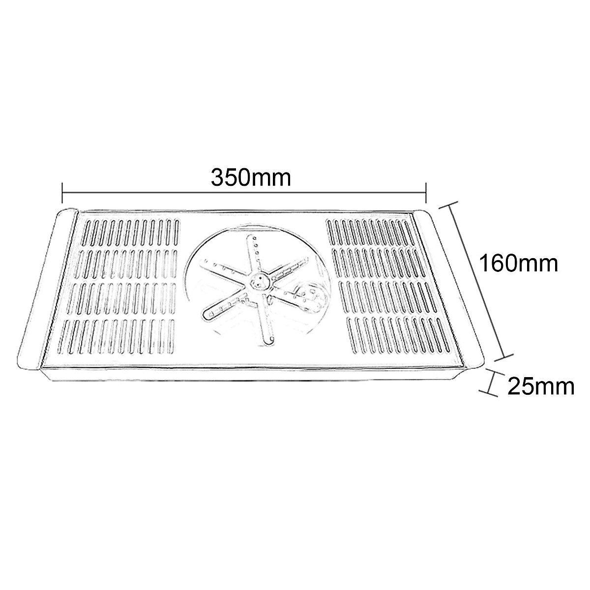 YBB Pitcher Rinser Cup Washer Glass Cleaning Rinser with Side Sprays, Drain and Drip Tray for Bar Coffee Shop (13.8" x 6.3" x 1")
