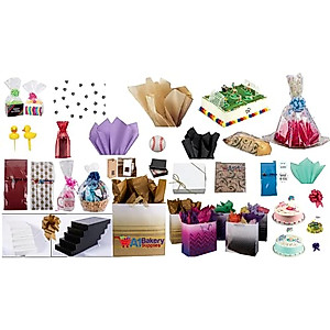 A1 Bakery Supplies Preimer High Kraft Pinstripe Brown Treat Gift Boxes (4 in X 4 in X 6 in 10 Pack)