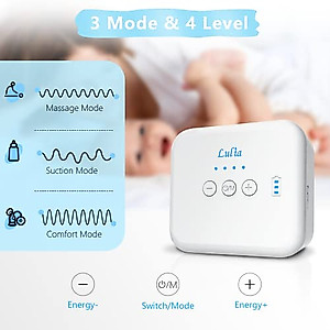 Double Electric Breast Pump, Pain Free Breastfeeding Pump with 3 Modes and 4 Levels, Portable Rechargeable Breast Pumps for Travel, Home, Driving & Office