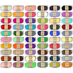 Bristlegrass Light Blue Chenille Yarn Yarn Original 100% Pom-Poms Milk Cotton Hand Knitting, Yarn Fine-Sport Velvet Yarn for Crocheting(1.76Oz,115 Yds)