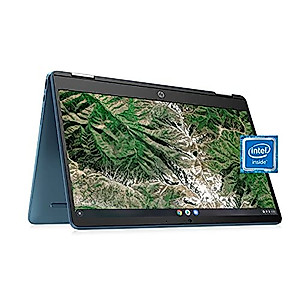 HP 14 Laptop, 14-inch X360 Chromebook Convertible 2-in-1 Touch Screen HD Laptop, Intel Celeron N4020 Processor, 4GB DDR4, 64GB eMMC, 802.11ac, Bluetooth, HDMI, Chrome OS, W/ Valinor Accessories