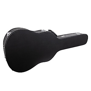 Gearlux Dreadnought Acoustic Guitar Hardshell Case with Accessory Compartment - Black