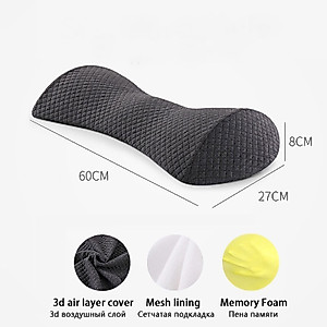 SUSOSU Lumbar Pillow Memory Foam Pillow Ladies Body Support Lumbar Pillow Orthopedic Side Sleeping Pillow Back Massage Pad Bedding Sleep