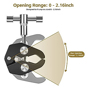 UTEBIT 7 inch Articulating Friction Arm with Large Super Crab Clamp and Hot Shoe Mount 1/4" Magic DSLR Tripod Arms Kit for Photography, Video, Camera Rig, LED Light, Flash Light, LCD Monitor