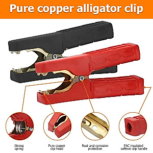 AUCELI 2Pcs Battery Jumper Cable Clamps, Heavy Duty Car Battery Charger Alligator Clips, Power Replacement Battery Welding Machine Crocodile Clamps, Auto Accessories for All kinds of Cars and Boats