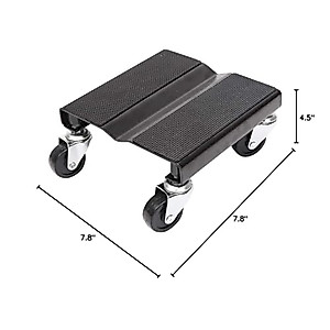 Anti-Sleep Snowmobile Sled Dolly Set of 3 1500 Lbs Load Capacity System Snow Mobile Plow Moving Rollers Dollies Movers, Black