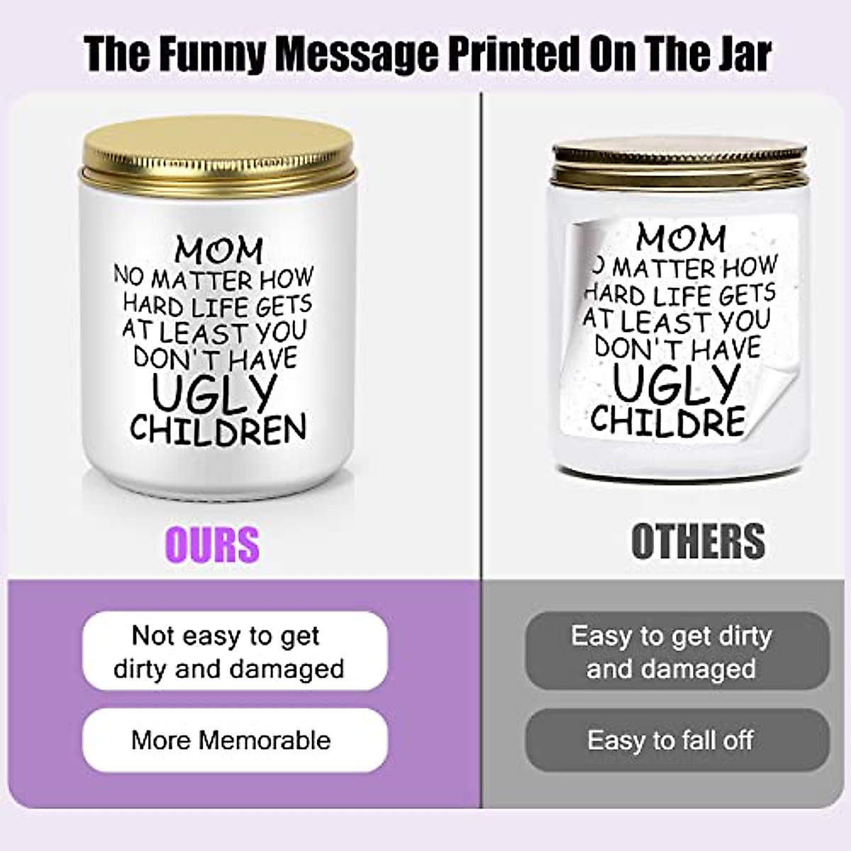 Christmas Gifts for Mom from Daughter Son - Funny Mom Gifts for Birthday Valentines Day Mothers Day - Stocking Stuffers for Mom - Scented Candles Soy Wax Lavender(7oz)