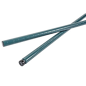 Restaurantware - Shelving Posts ONLY: RW Base 74 Inch Shelving Posts, 4 NSF Certified Epoxy Shelving Poles - Shelves Sold Separately, with 4 Leveling Feet, Green Steel Shelving Poles, No Corrosion