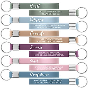 Sureio 24 Pcs Motivational Keychains Inspirational Quote Silicone Keychains Positive Word Signs Bulk for Adults(Multi Color)