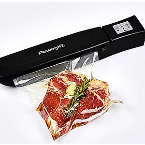 Duo NutriSealer Food Vacuum Sealer Machine with Vacuum Seal Bags & Rolls, Double Airtight Sealing with Built-in Cutter