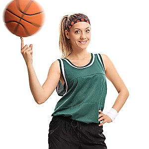 SATINIOR 4 Pieces Girls Non-slip Basketball Headband Adjustable Basketball Hairband Girls Sports Hair Accessories (Black, Purple, Red, White)